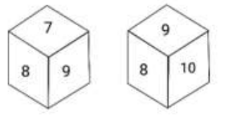 Six numbers 5, 6, 7, 8, 9, and 10 are written on d