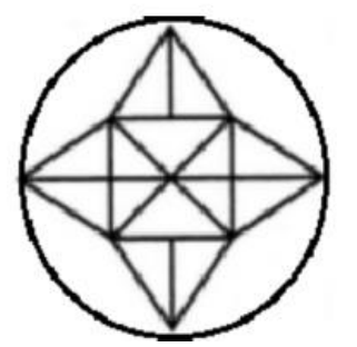 A figure consists of a square divided into 9 equal smaller squares ($3 ...