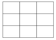 A figure consists of a square divided into 9 equal smaller squares ($3 ...