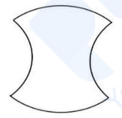 A circle of radius $1$ unit is divided into four q