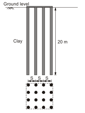 A reinforced concrete pile of 10 m length and 0.7 m diameter is ...