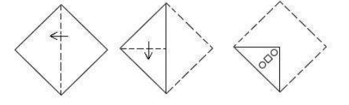 A paper is folded and cut as shown below. How will it appear when unfolded?